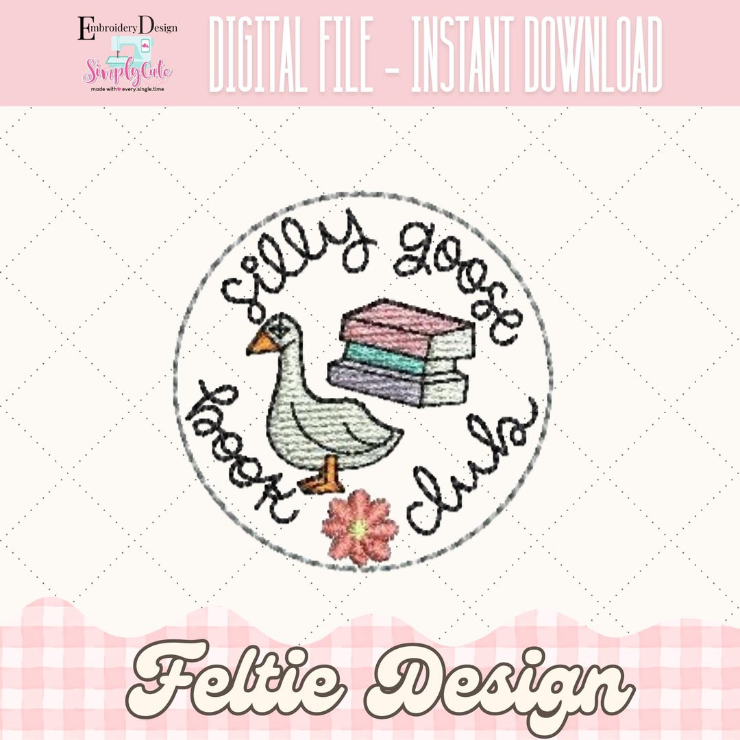 Goose Book Club Feltie Embroidery Designs, Funny Sarcastic Feltie ...
