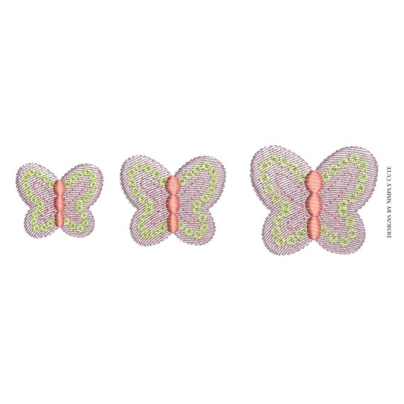 Mini Butterfly Machine Embroidery Design 3 Sizes INSTANT - Etsy