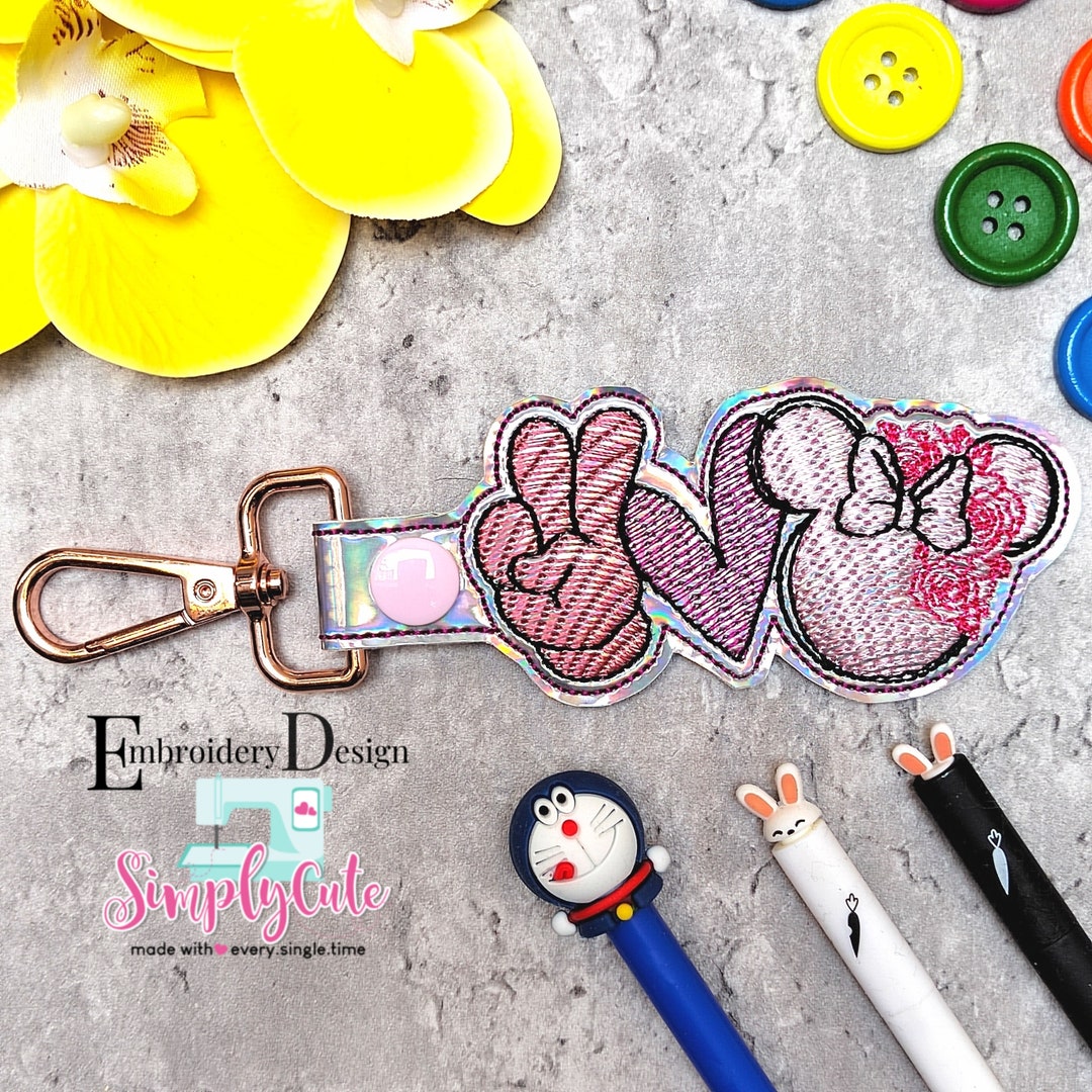 In the Hoop Snap Tab Embroidery Design,snap Tab Keychain for Machine ...