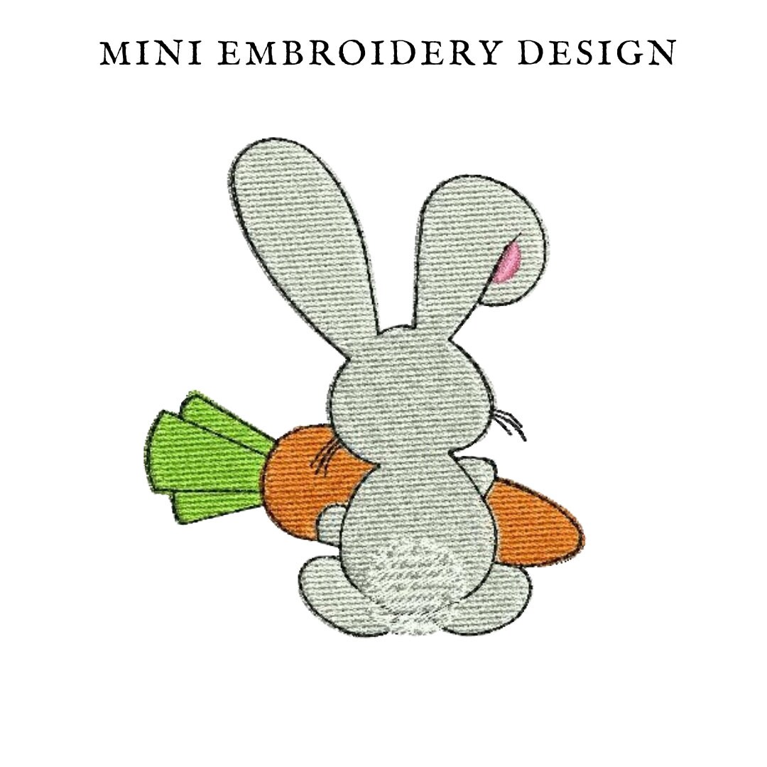 Mini Bunny Embroidery Design | Small Cute Bunny Embroidery Files - Etsy