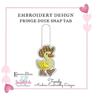 Fringe Duck Machine Embroidery Designs , ITH Snap Tab Embroidery Design ...