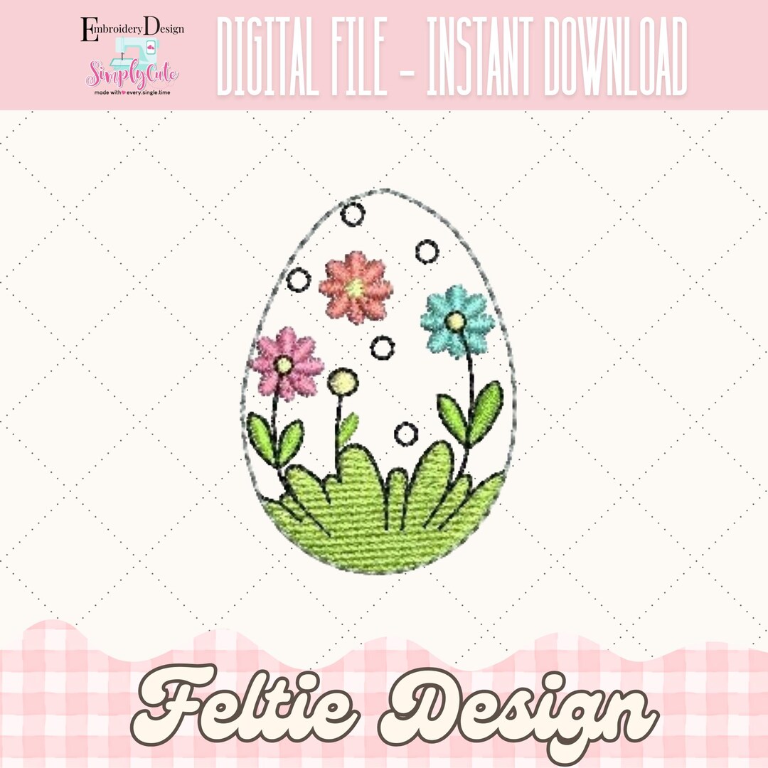 Easter Egg Feltie Embroidery Designs, Spring Feltie Embroidery File, ITH Felties Machine ...