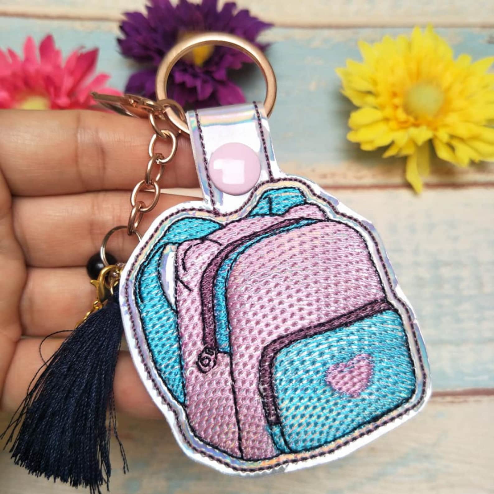 In the Hoop Embroidery Designs Bundle Set Features Key Fob Embroidery ...