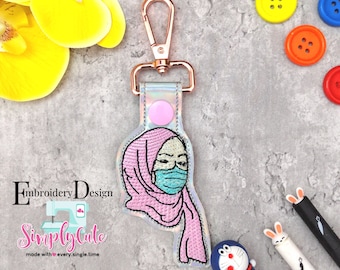 Elephant Snap Tab Key Fob Machine Embroidery Design Digital - Etsy