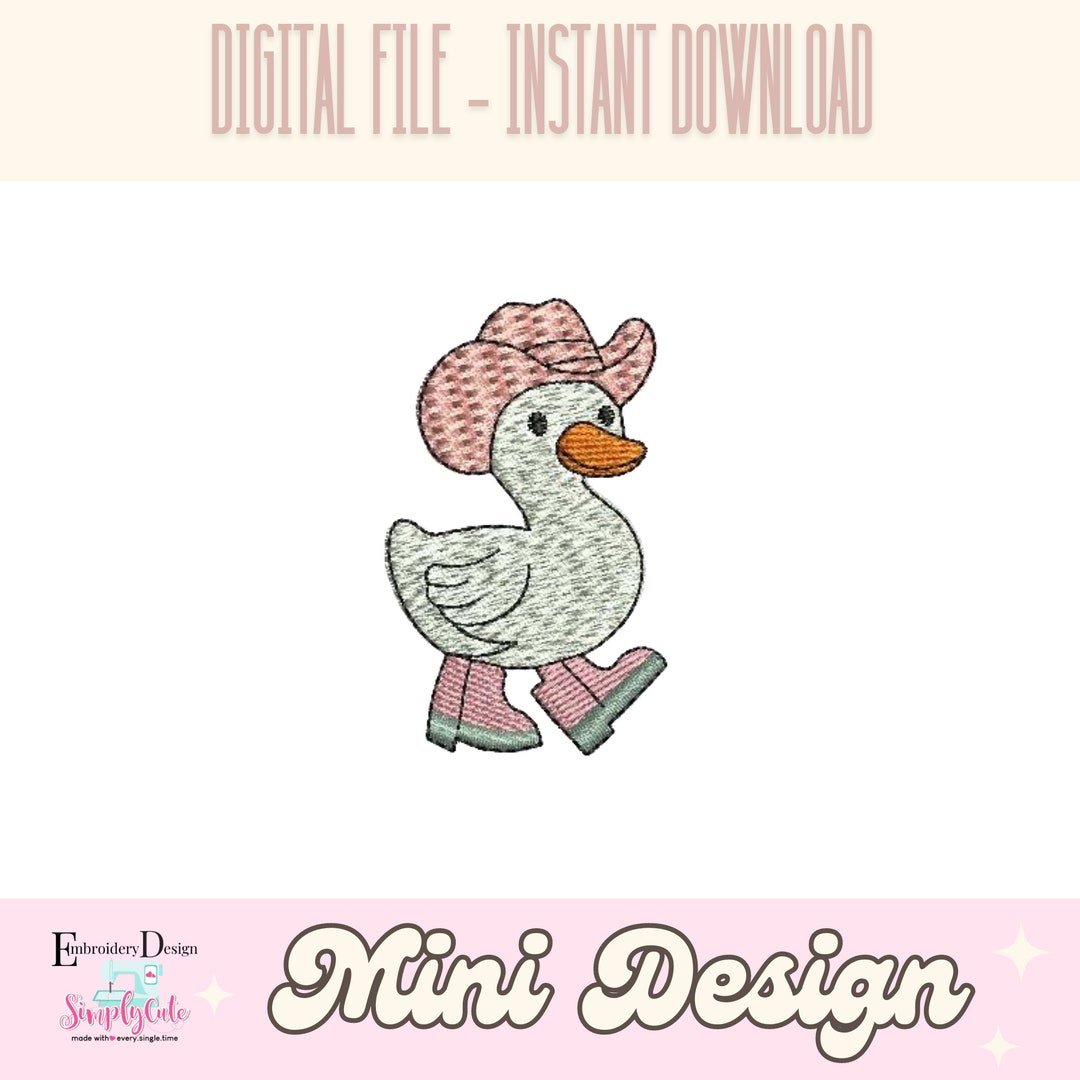 Mini Cowboy Duck Embroidery Design - 3 Sizes - Etsy