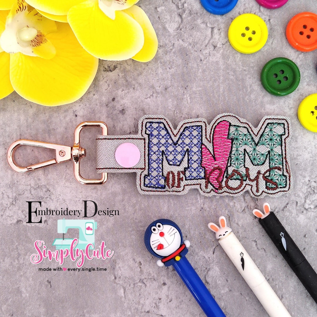 Mother's Day Snap Tab ITH Embroidery Designs ,keychain Machine ...