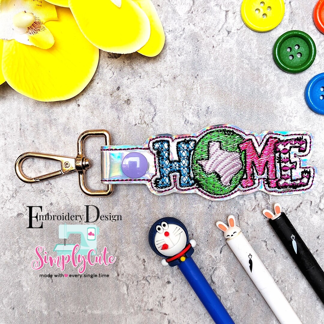 ITH Machine Embroidery Designs | Embroidery Design | Key Fob Embroidery ...