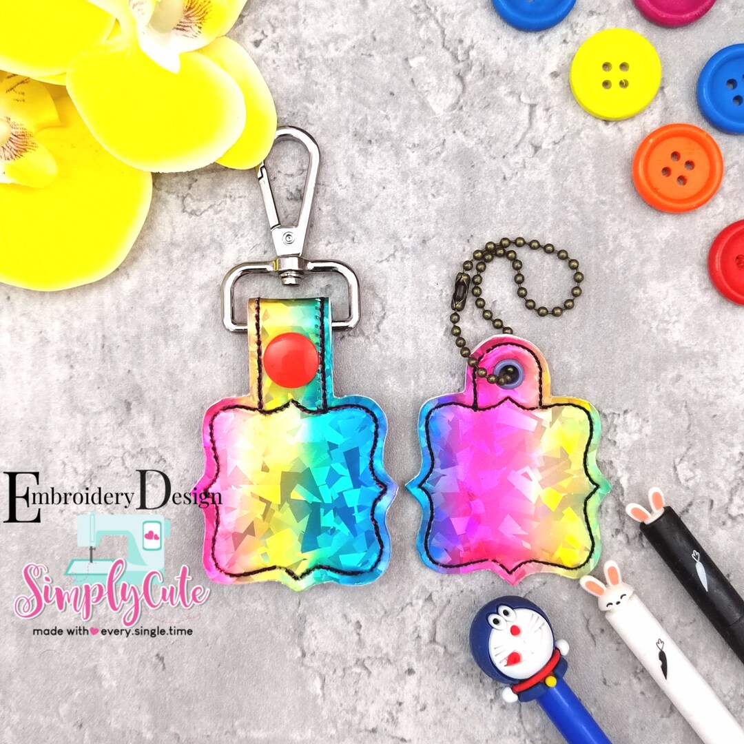 ITH Monogram Mini Decorative Blank Snap Tab & Eyelet Fob - Embroidery ...