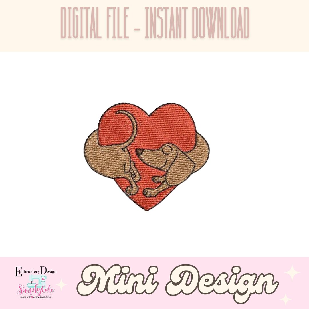Mini Dachshund Dog Embroidery Designs - 2 Sizes - Etsy