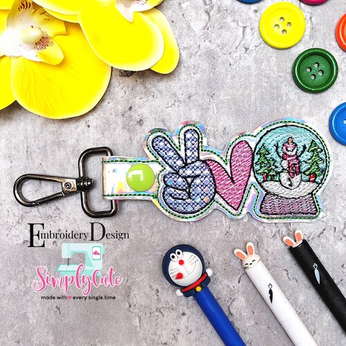 In the Hoop Embroidery Designs Features Key Fob Embroidery - Etsy