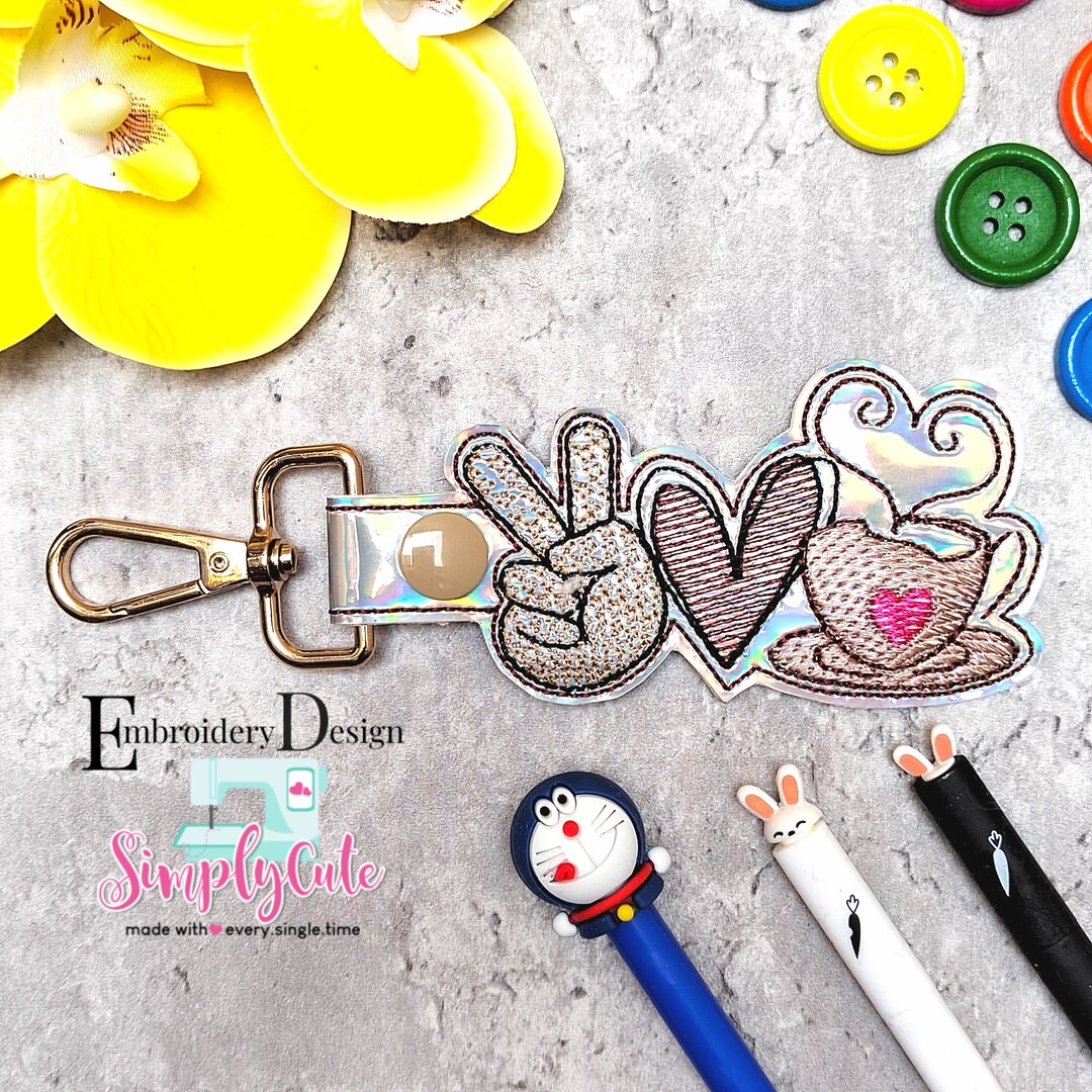 ITH Machine Embroidery Designs, Heart Embroidery Designs, Key Fob ...