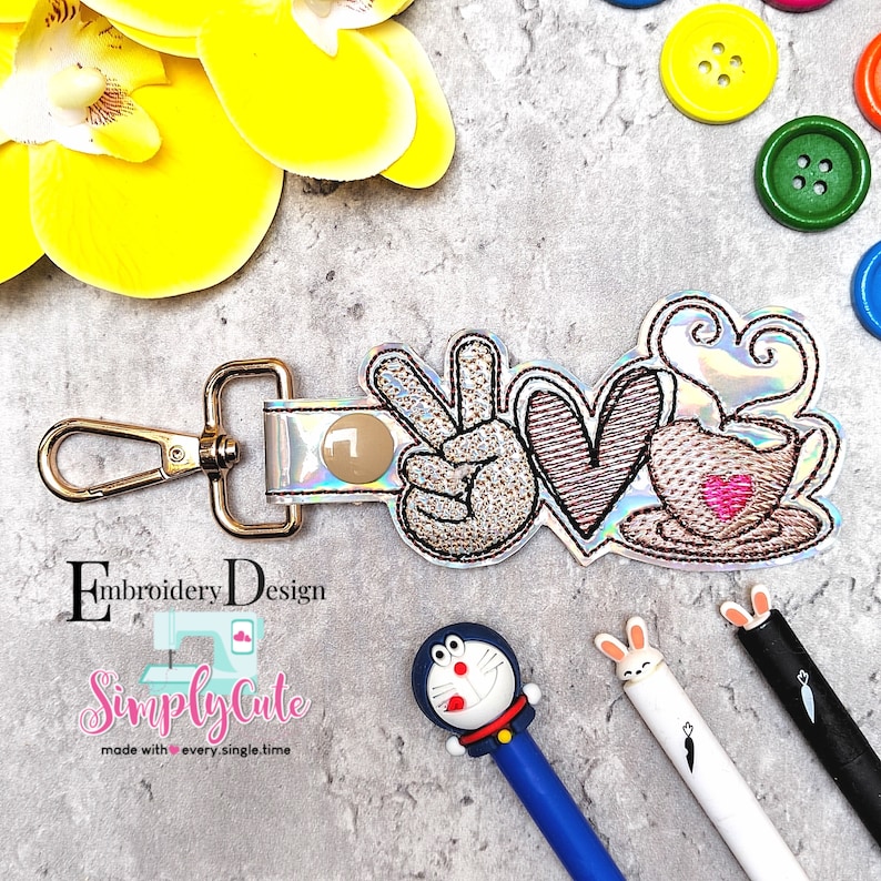 ITH Machine Embroidery Designs, Heart Embroidery Designs, Key Fob ...