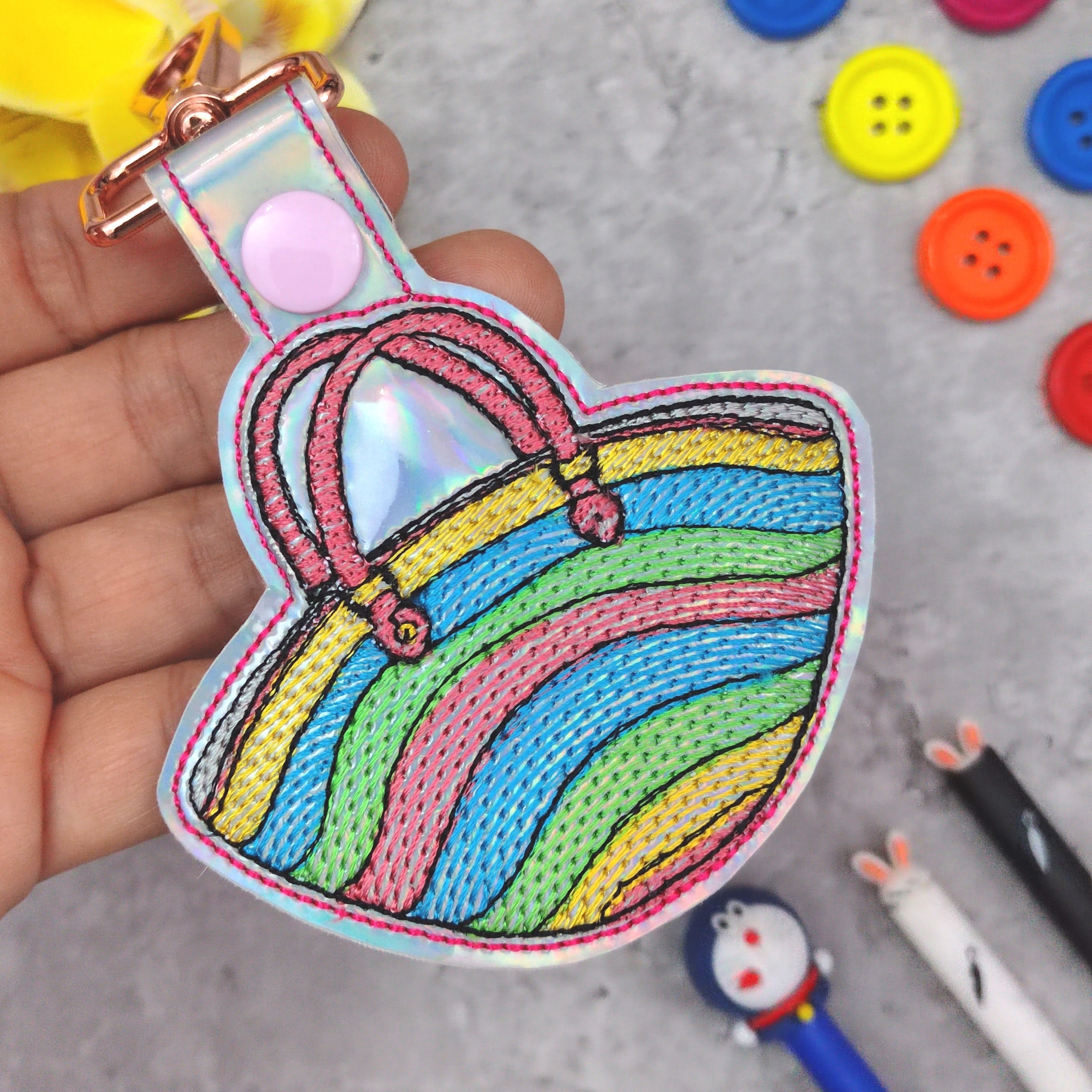 Beach Bag in the Hoop Snap Tab Machine Embroidery Design,snap Tab ...