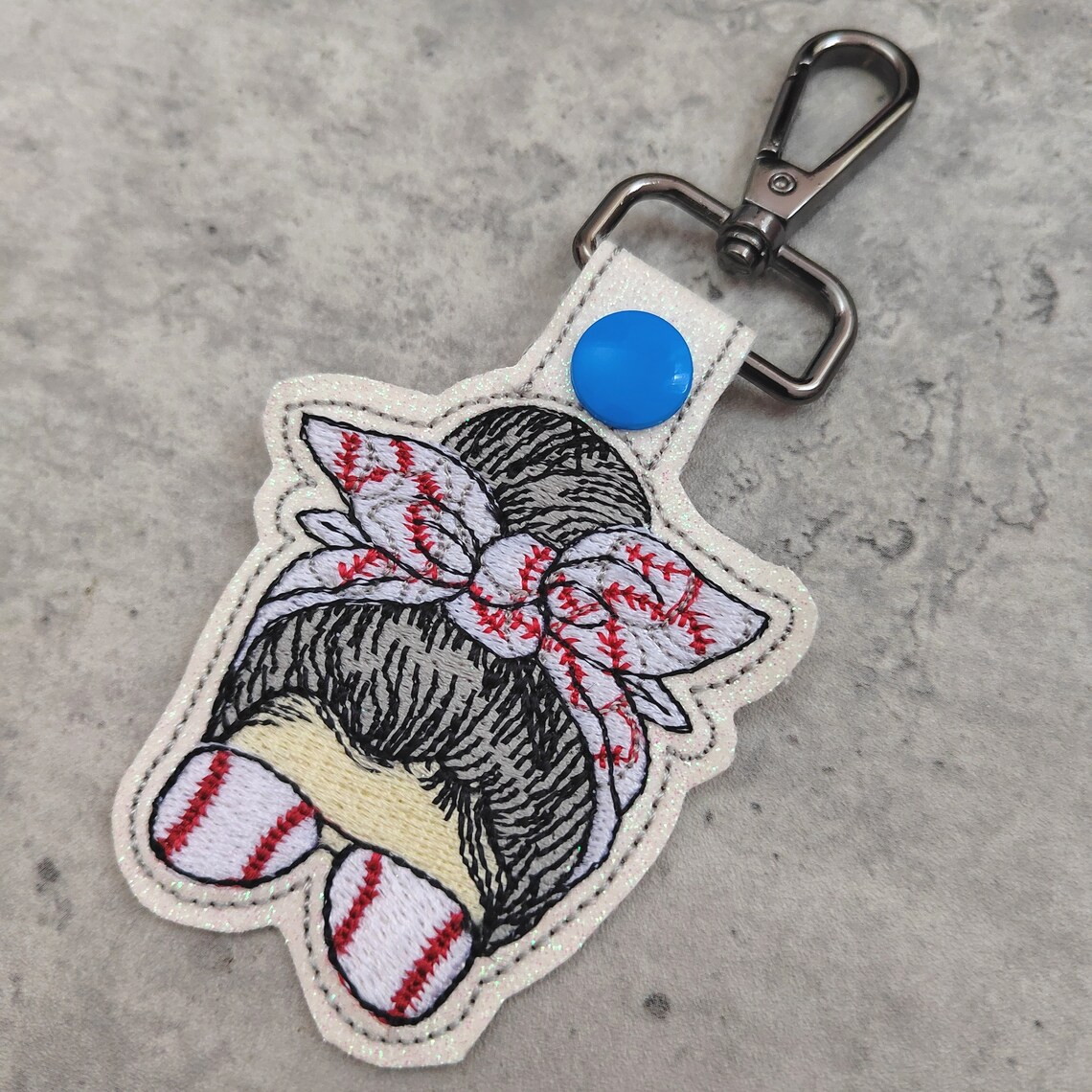 Baseball Mom Messy Bun the Hoop Snap Tab Machine Embroidery Designs ...
