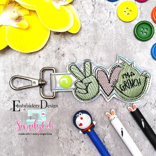 Grinch Heart Embroidery - Etsy