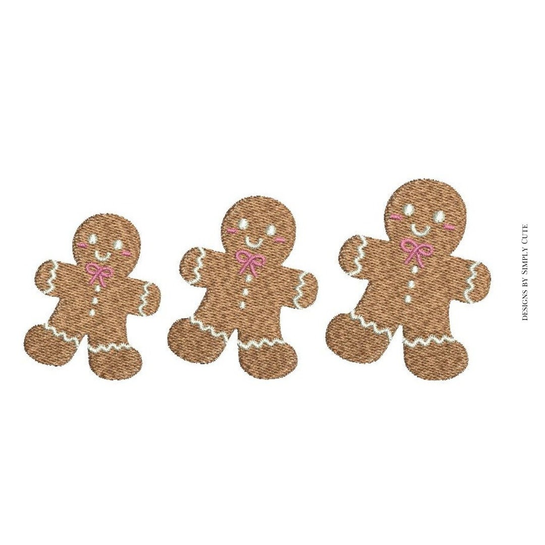 Mini Gingerbread Embroidery Designs Christmas - 3 Sizes - INSTANT ...
