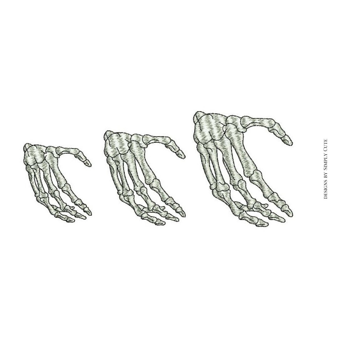 Mini Halloween Embroidery Designs Skeleton - 3 Sizes - INSTANT DOWNLOAD ...