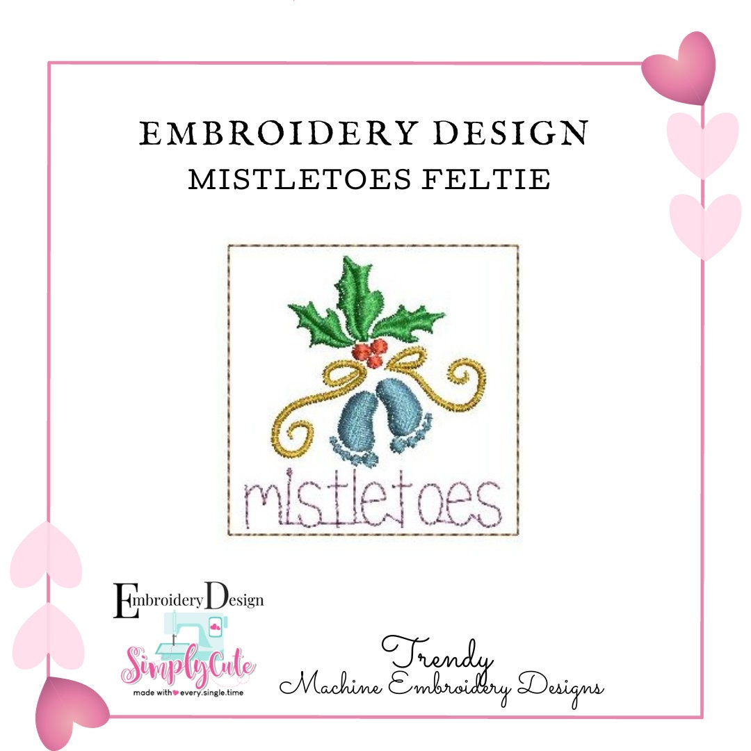 Mistletoes Feltie Embroidery Designs - Mistletoes Feltie Design ...