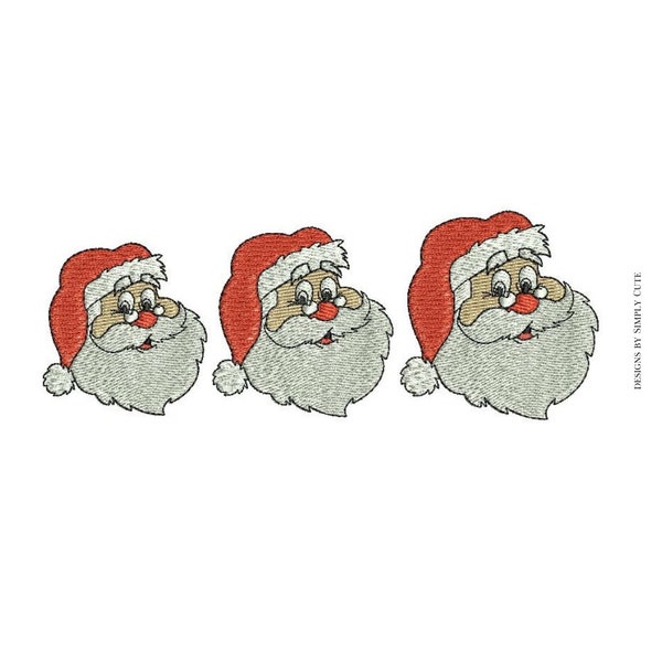 Santa Face Embroidery Design - Etsy
