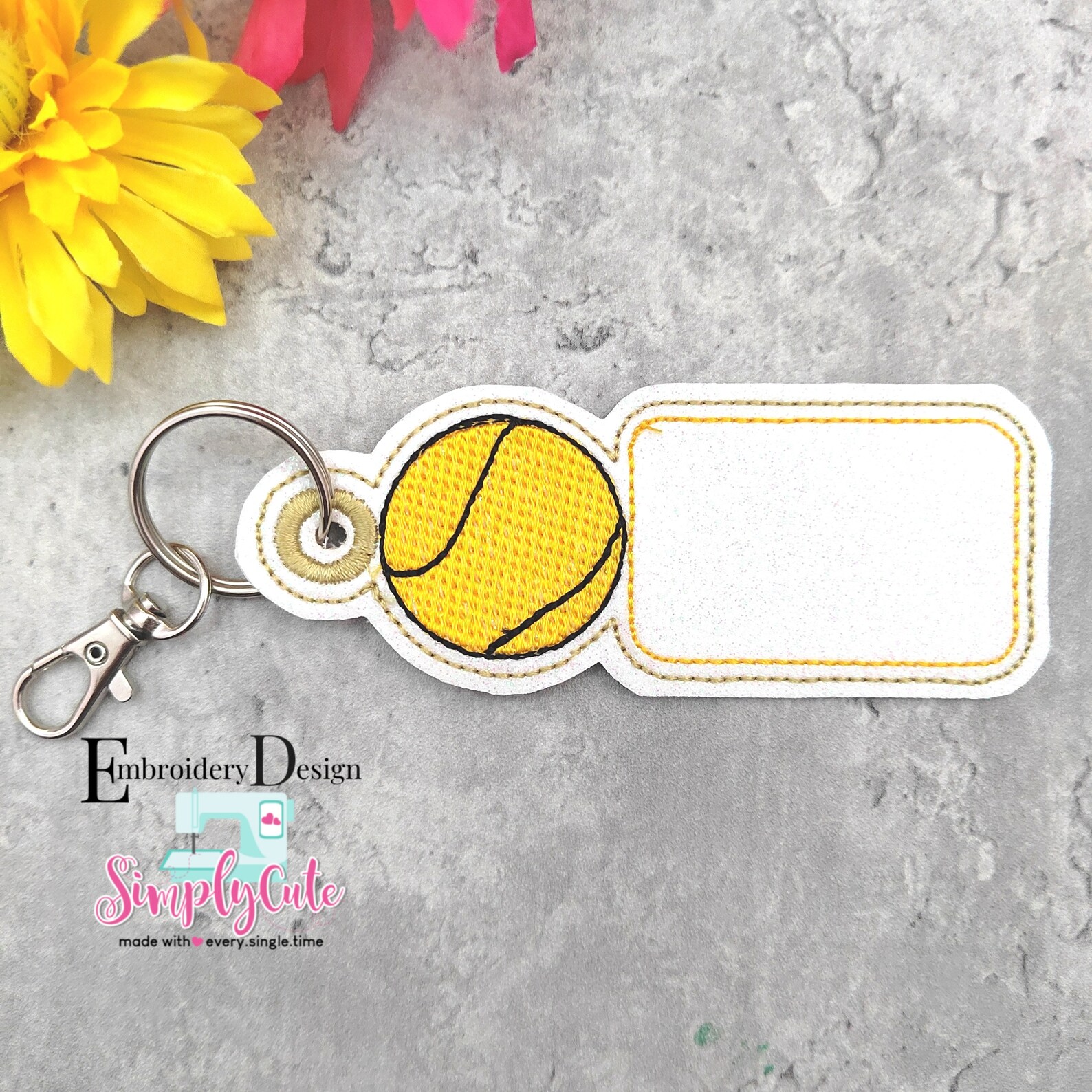 BLANK Key Fob | Sports Tag Embroidery Design | ITH Embroidery Files ...