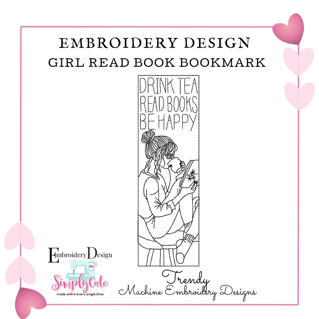 ITH Bookmark Embroidery Design, Book Lover Bookmark, Bookmark Machine ...