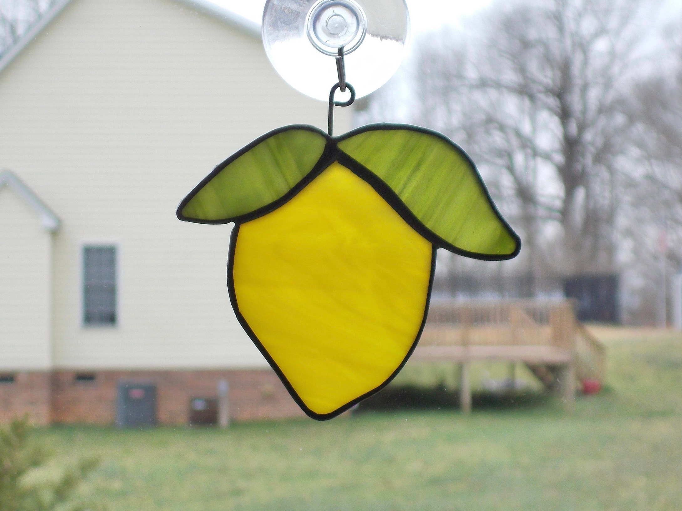 Lemon Stained Glass Suncatcher for Kitchen Decor Lemon - Etsy