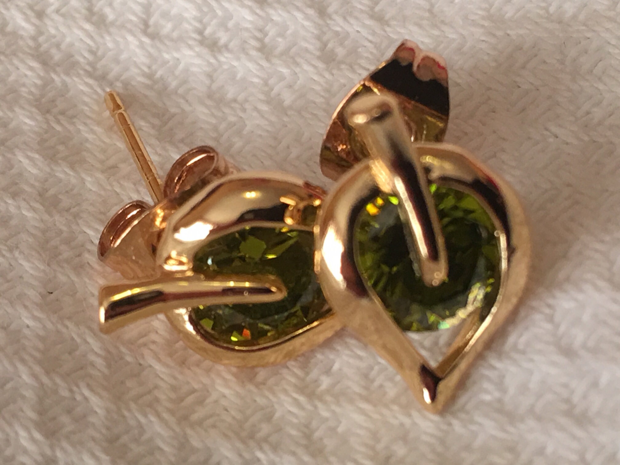 Earrings with genuine green citrine stones / Earrings with | Etsy