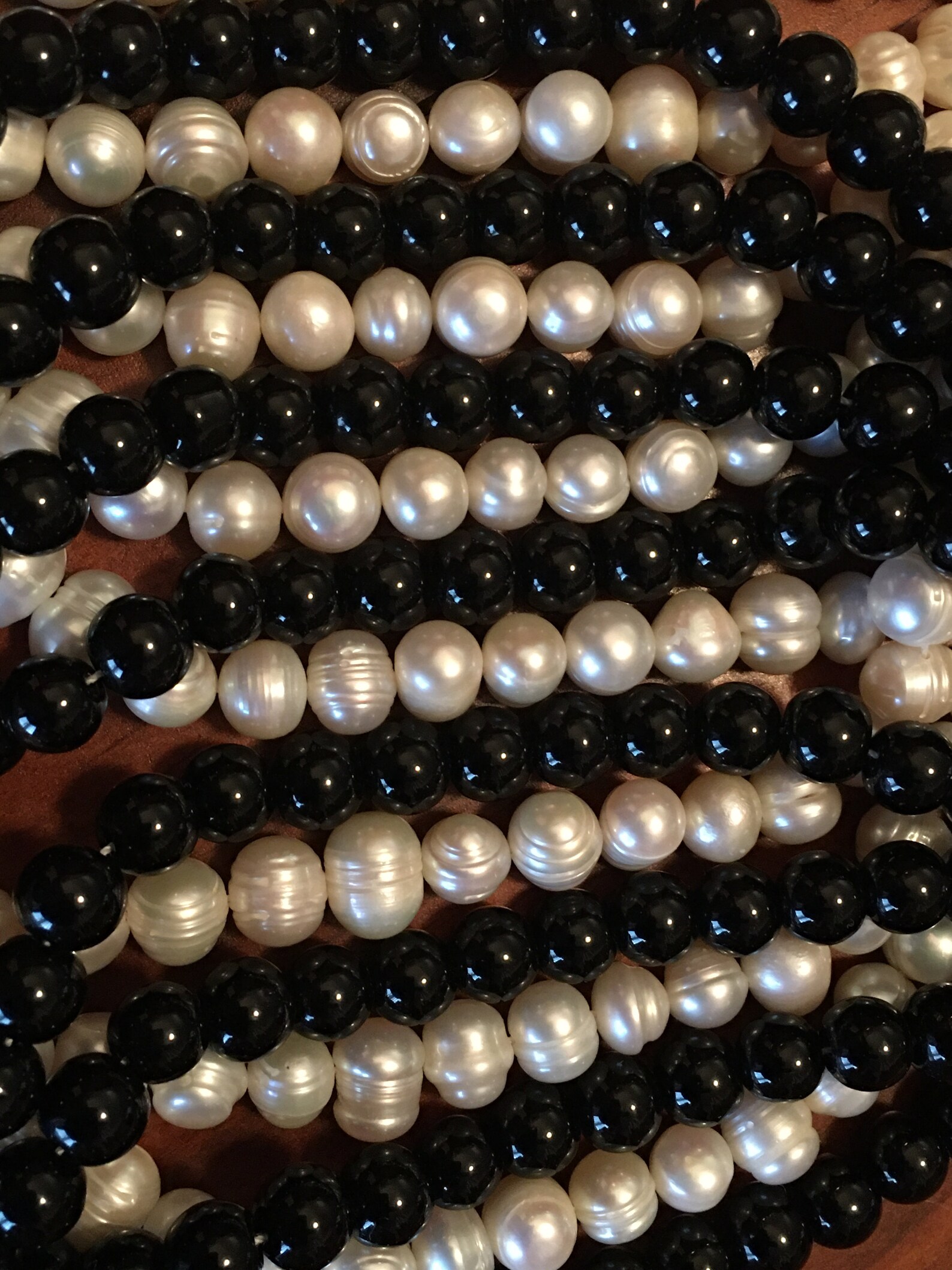 100% Akoya Genuine Baroque Huge Seawater Pearls and Black Onyx Pearls ...