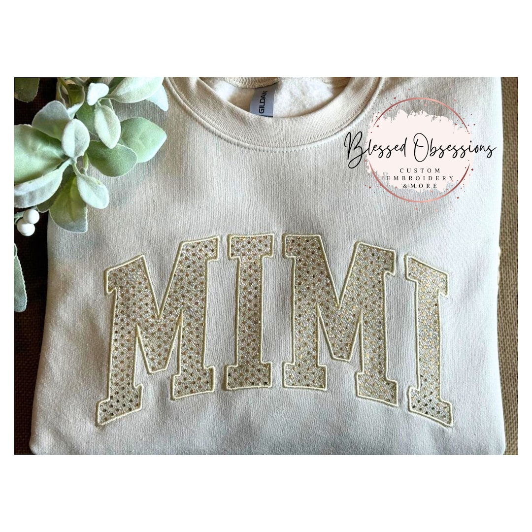 MIMI Sparkle Shirt,mimi Appliqued Shirt,mimi Embroidered Shirt,mimi ...