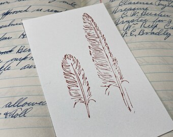 Feather Stamp Set | Etsy