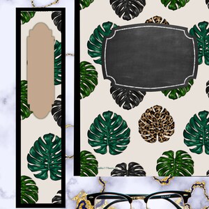 Tropical Print Printable Binder Cover Set Binder Cover Spine and Back ...