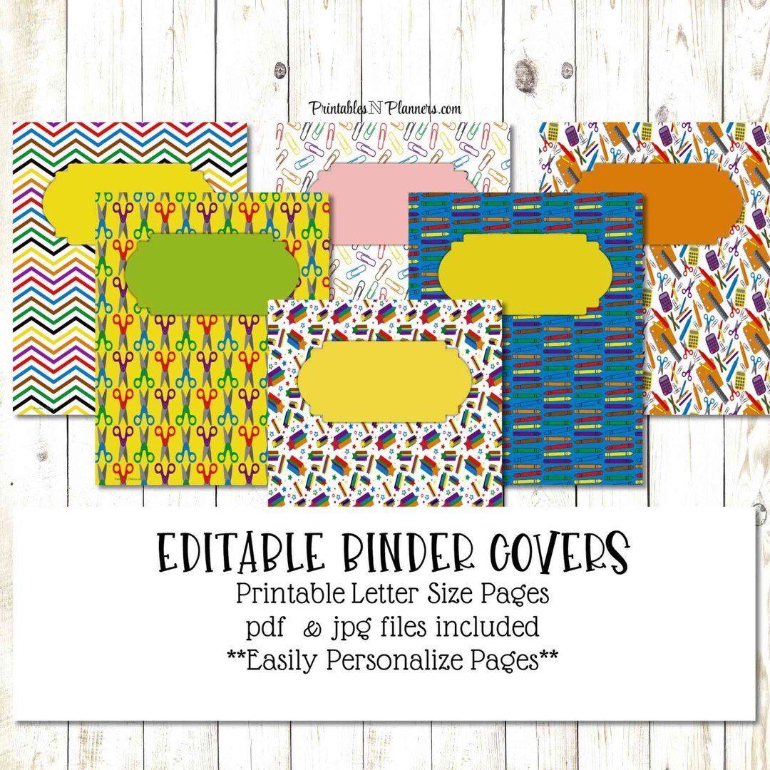 Cute School Binder Covers, Printable, School or Teacher Binder ...