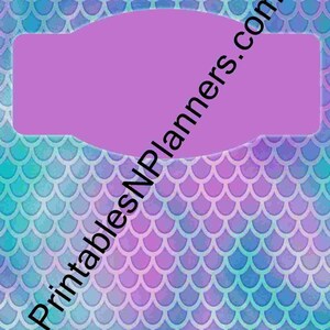 Mermaid Printable Binder Covers, Blue, Aqua, Green, Instant Download ...