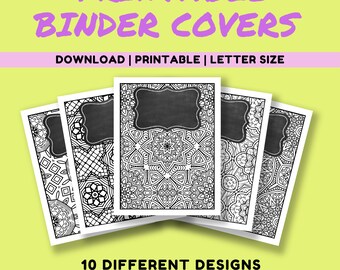 Printable Binder Covers Coloring Sheets Mandala 1 Coloring - Etsy