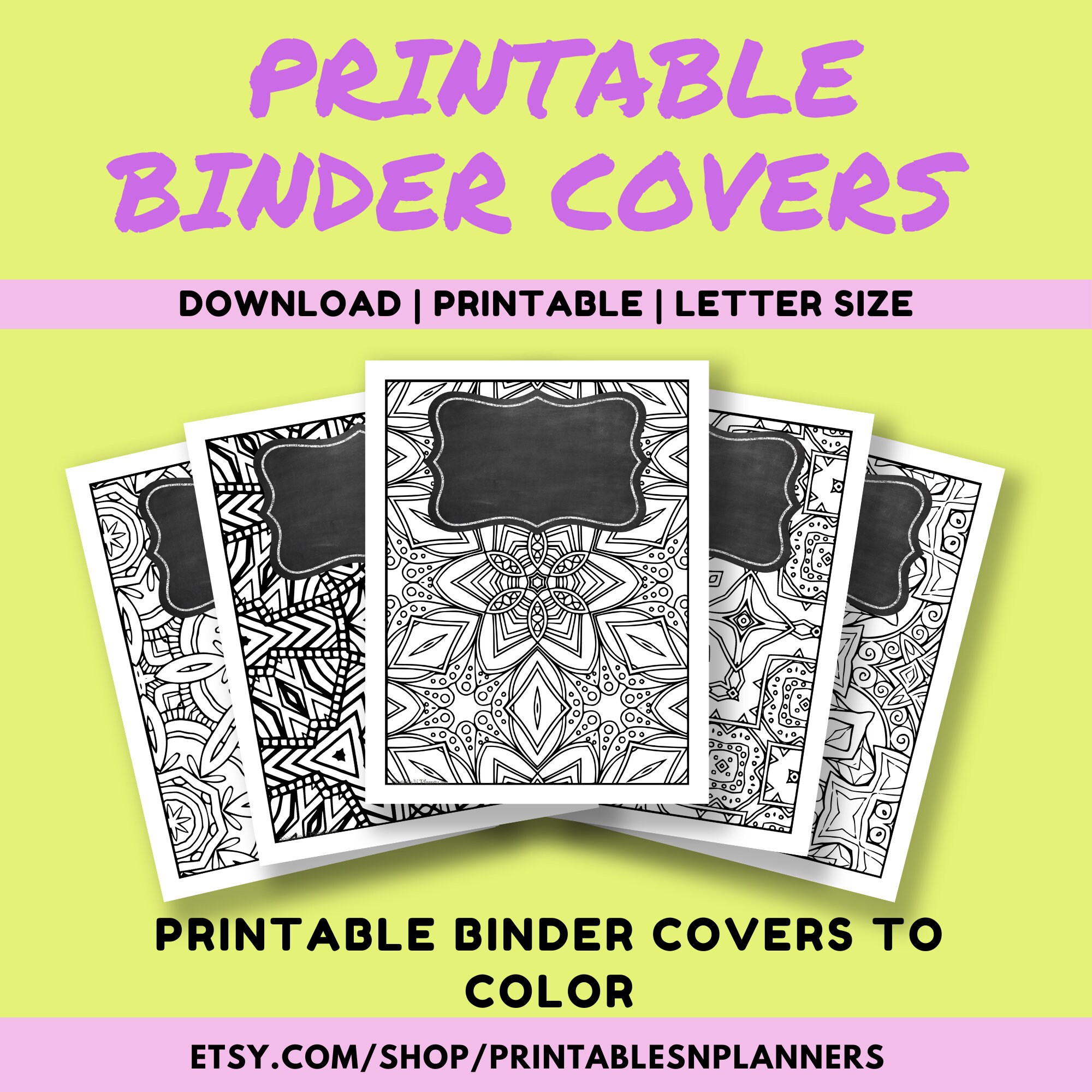 Printable Binder Covers, Coloring Sheets, Mandala 2 Coloring Sheets ...