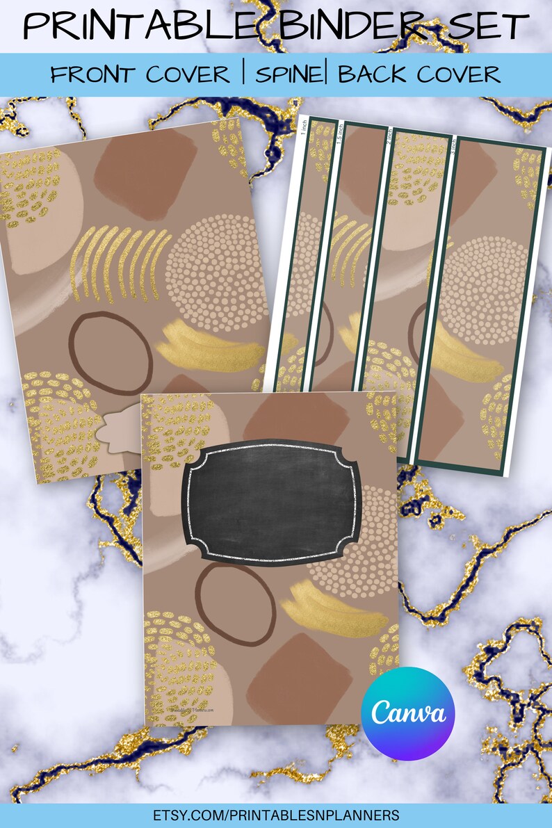 Tropical Print Printable Binder Cover Set Binder Cover Spine and Back ...