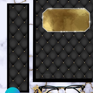 Black Elegant Printable Binder Cover Set, Binder Cover, Spine and Back ...