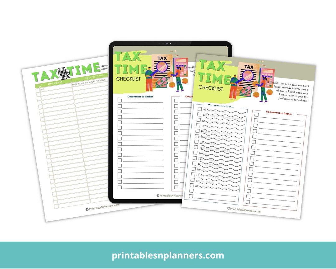 Tax Preparation Checklist Printable Tax Document Organizer Tax Season ...