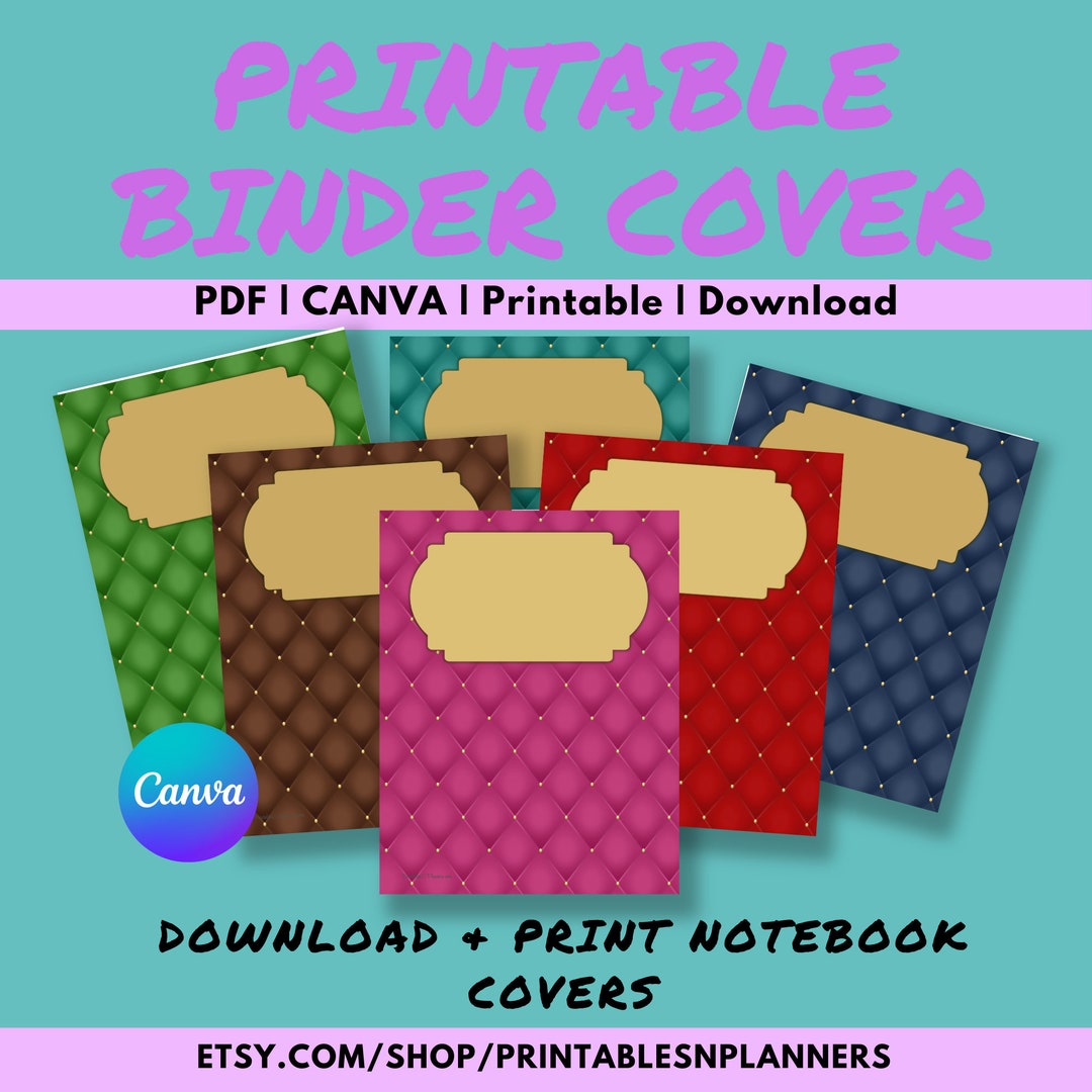 Quilted Jewel Elegant Printable Binder Covers, Download, Editable ...