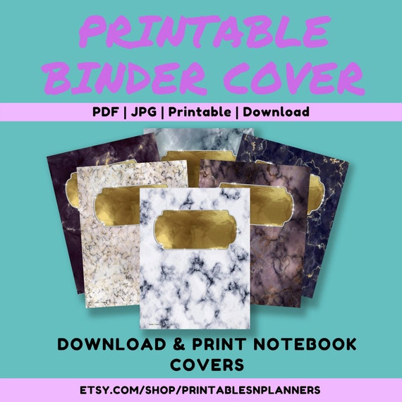 Marble Printable Binder Covers - Etsy