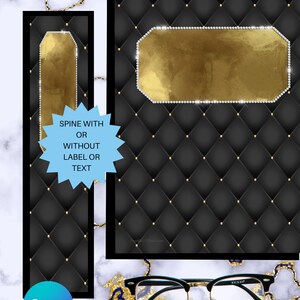 Black Elegant Printable Binder Cover Set, Binder Cover, Spine and Back ...
