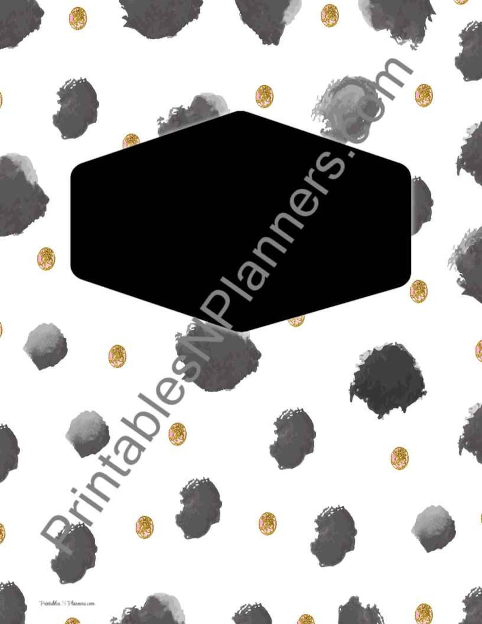 Black and White Printable Binder Covers, Instant Download, Pdf, School ...