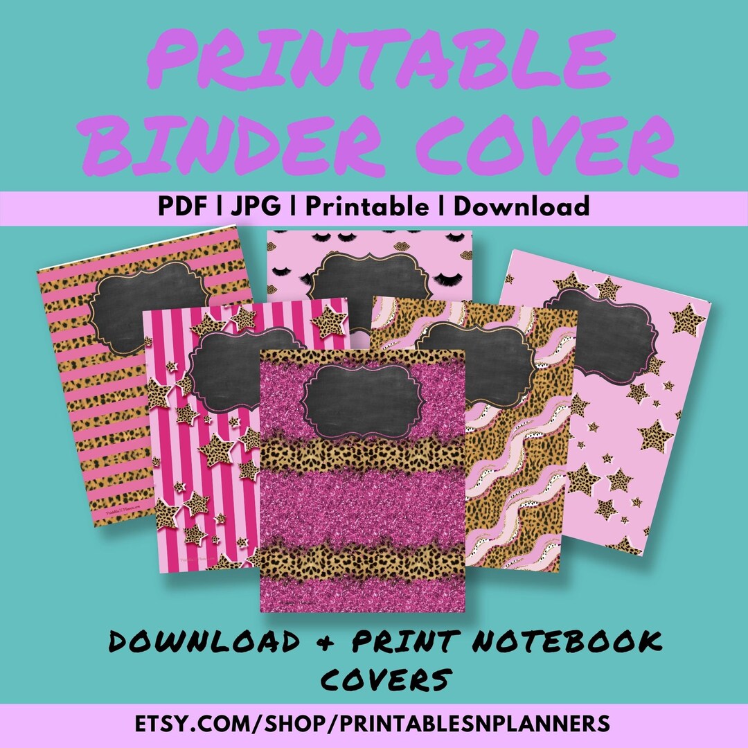 Printable Binder Covers, Pink Cheetah, Feminine Cover Sheet, Hot Pink ...