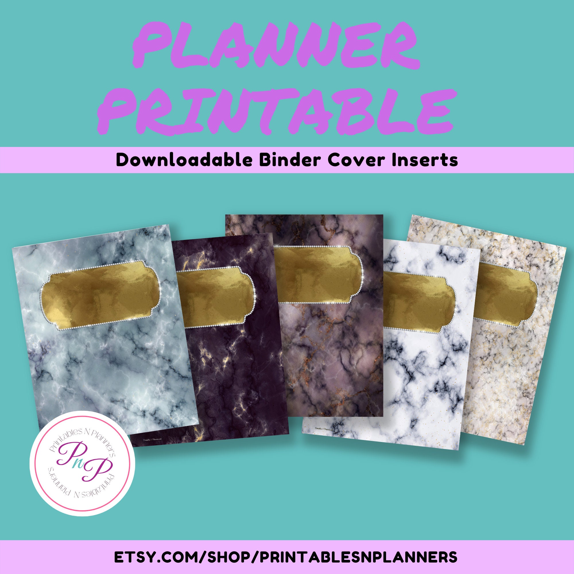 Marble Printable Binder Covers - Etsy