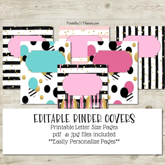 Cute Pink Binder Covers