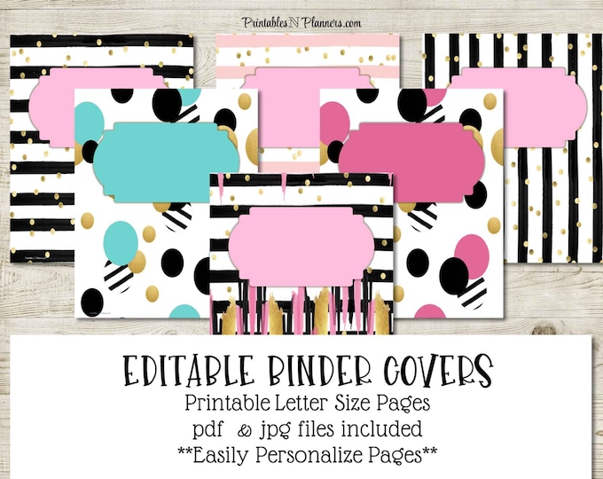 EDITABLE Colorful Binder Covers & Spines | Printable Binder Covers ...
