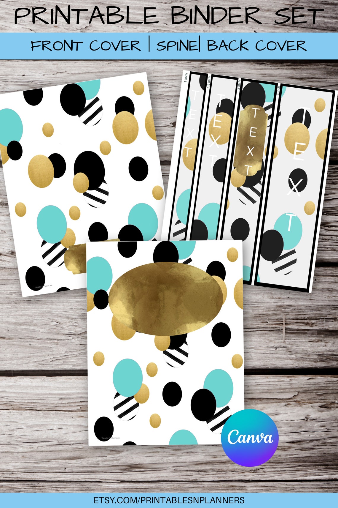 Gold Confetti Printable Binder Cover Set Spine and Back Cover Download ...