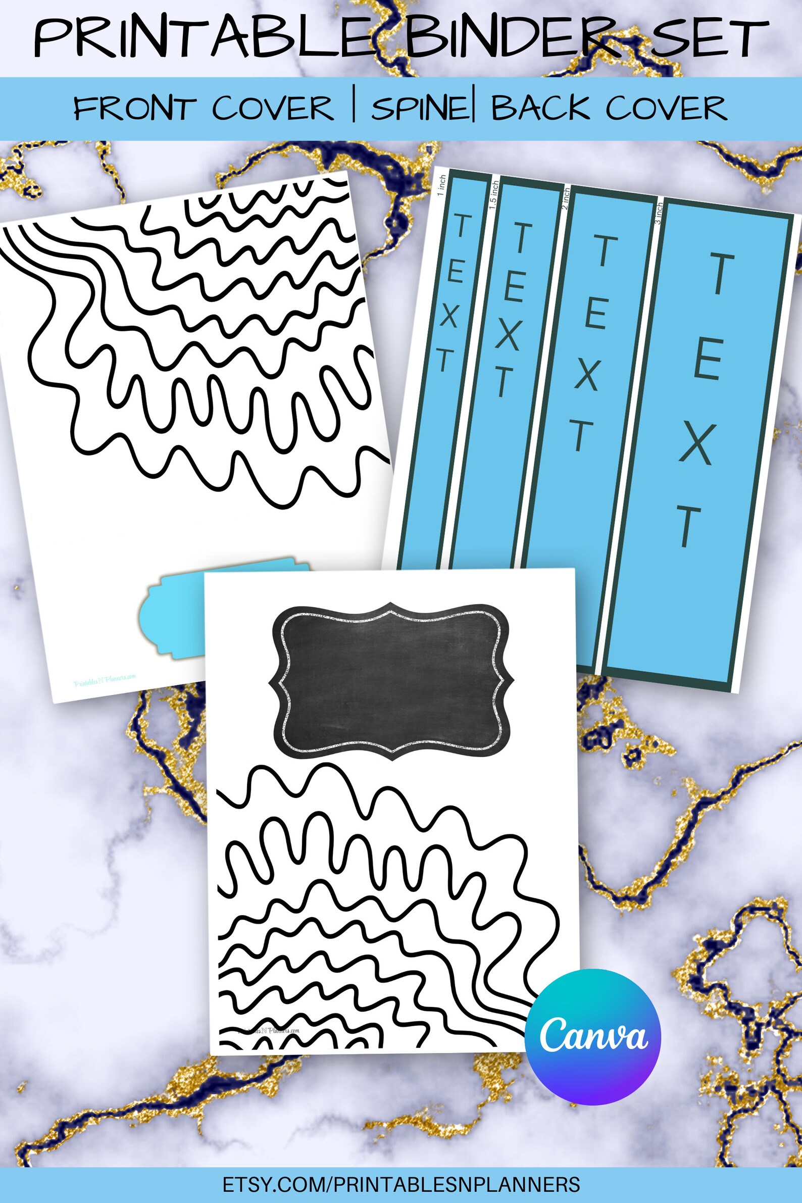 Doodle Black and White Printable Binder Cover Set Binder Cover, Spine ...