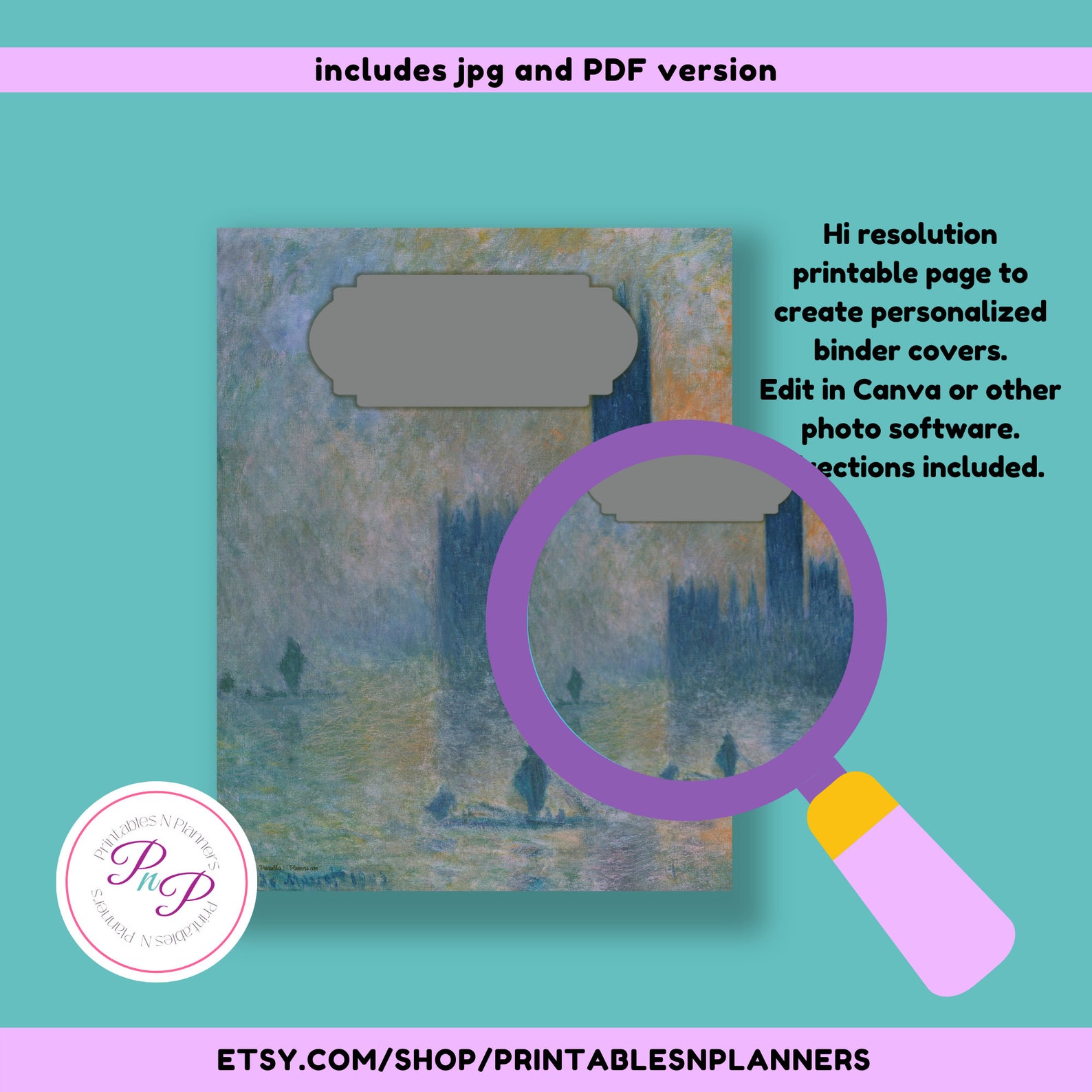 Printable Art Binder Covers, Custom Binder Cover Sheet, Student Binder ...