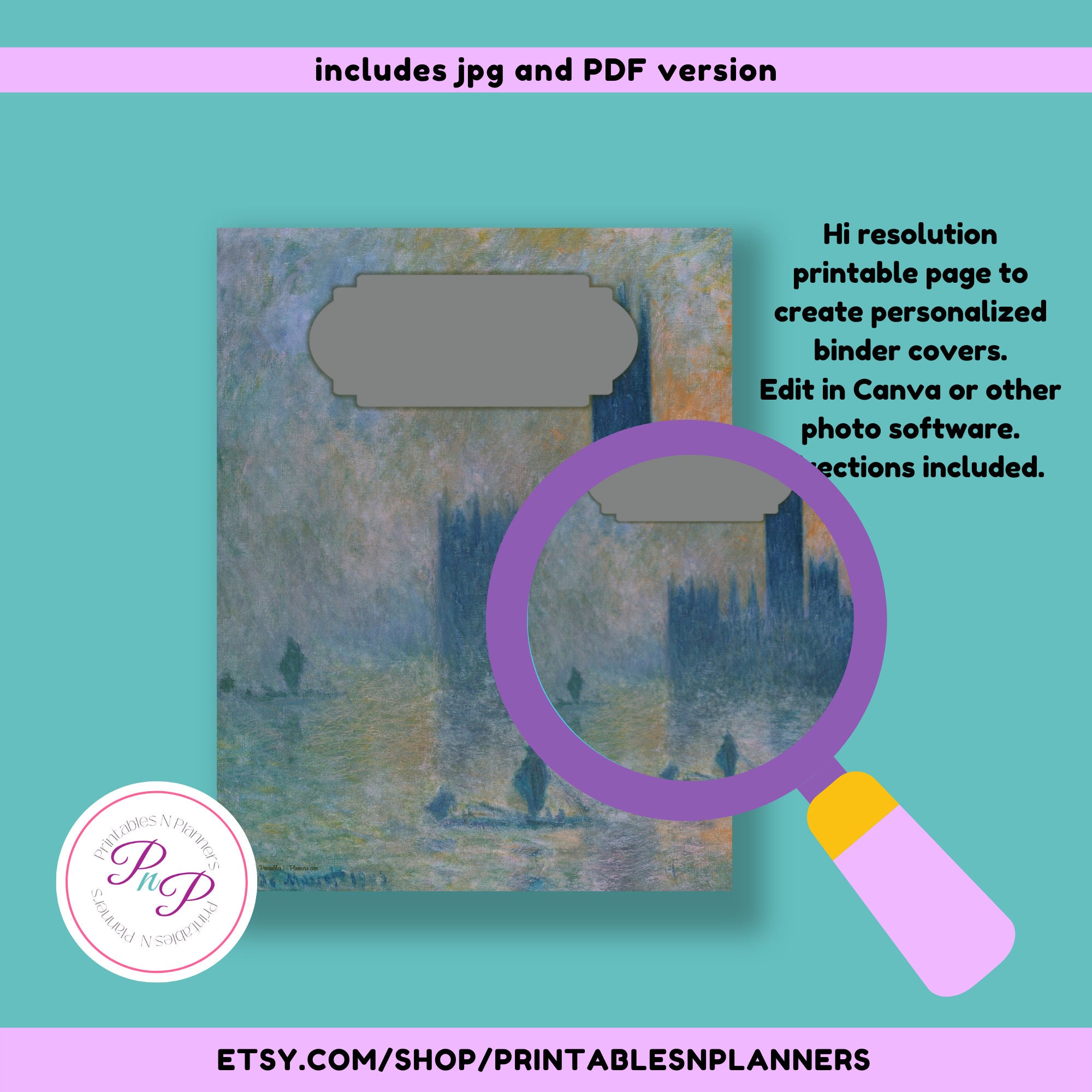 Printable Art Binder Covers, Custom Binder Cover Sheet, Student Binder ...